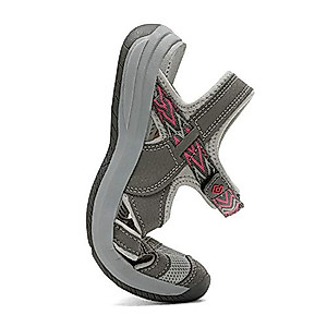 DREAM PAIRS Womens Hiking Sandals Sport Athletic Sandal, Grey/Coral-9 (181103L)