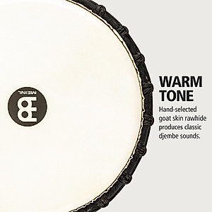 Meinl Percussion ADJ2-M+BAG African Style Rope Tuned 10-Inch Wood Djembe with Bag, Brown