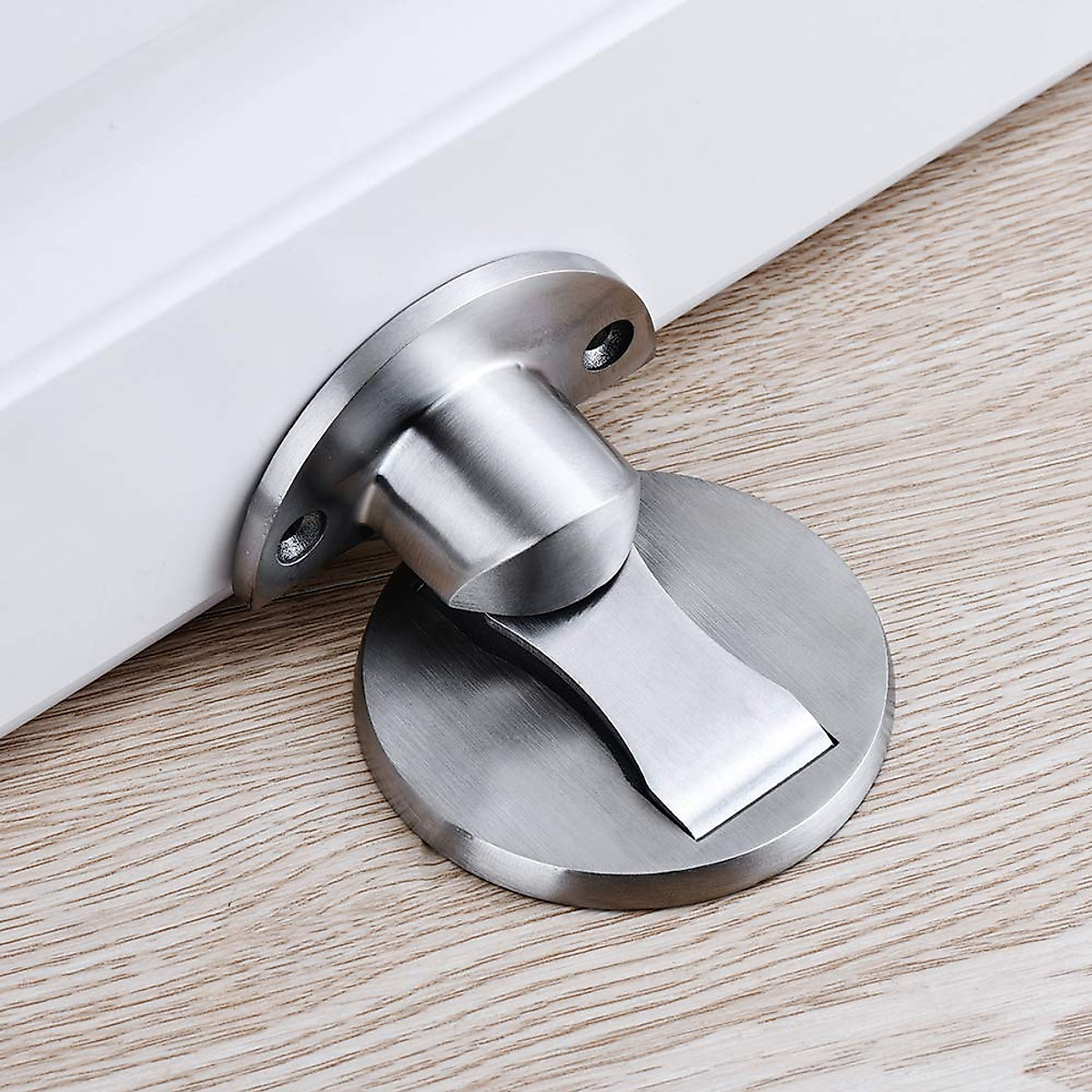 NAIERDI 2 Pack 304 Stainless Steel Door Stoppers, Magnetic Door Stop, 3M Double-Sided Adhesive Tape, No Drilling, Door Stop Wall Protector, Office Door Catch, Stop Door