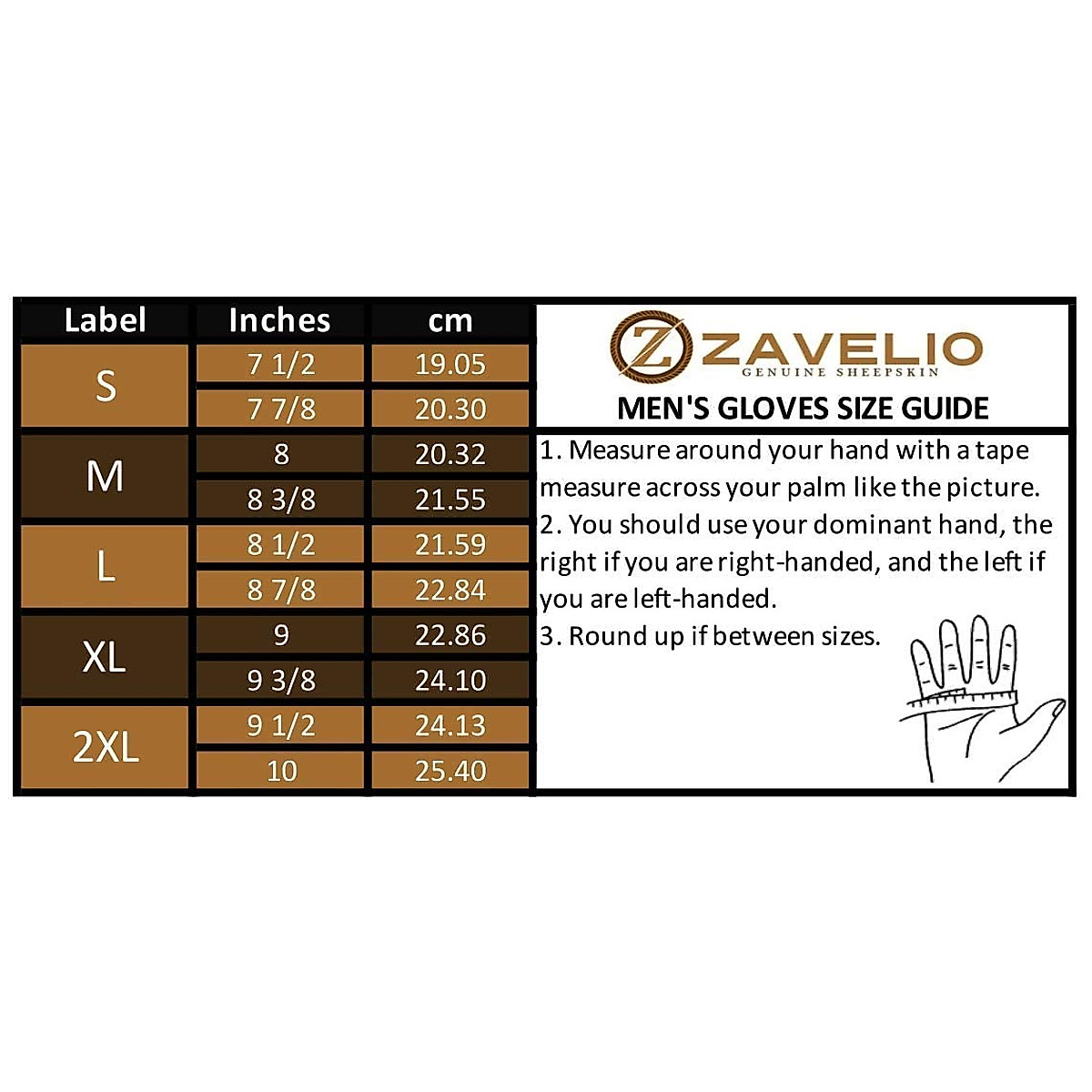 Zavelio Men's Premium Shearling Sheepskin Fur Lined Leather Gloves Black Xlarge