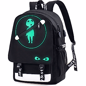 Anime Laptop Backpack for Boys, Kodama School Bags Bookbags for Teen Boys