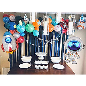 2 Pcs Astronauts Shaped Big Mylar Foil Balloon Universe Space Theme Birthday Party Decorations