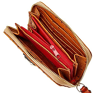 Dooney & Bourke Ostrich Medium Zip Around Wallet