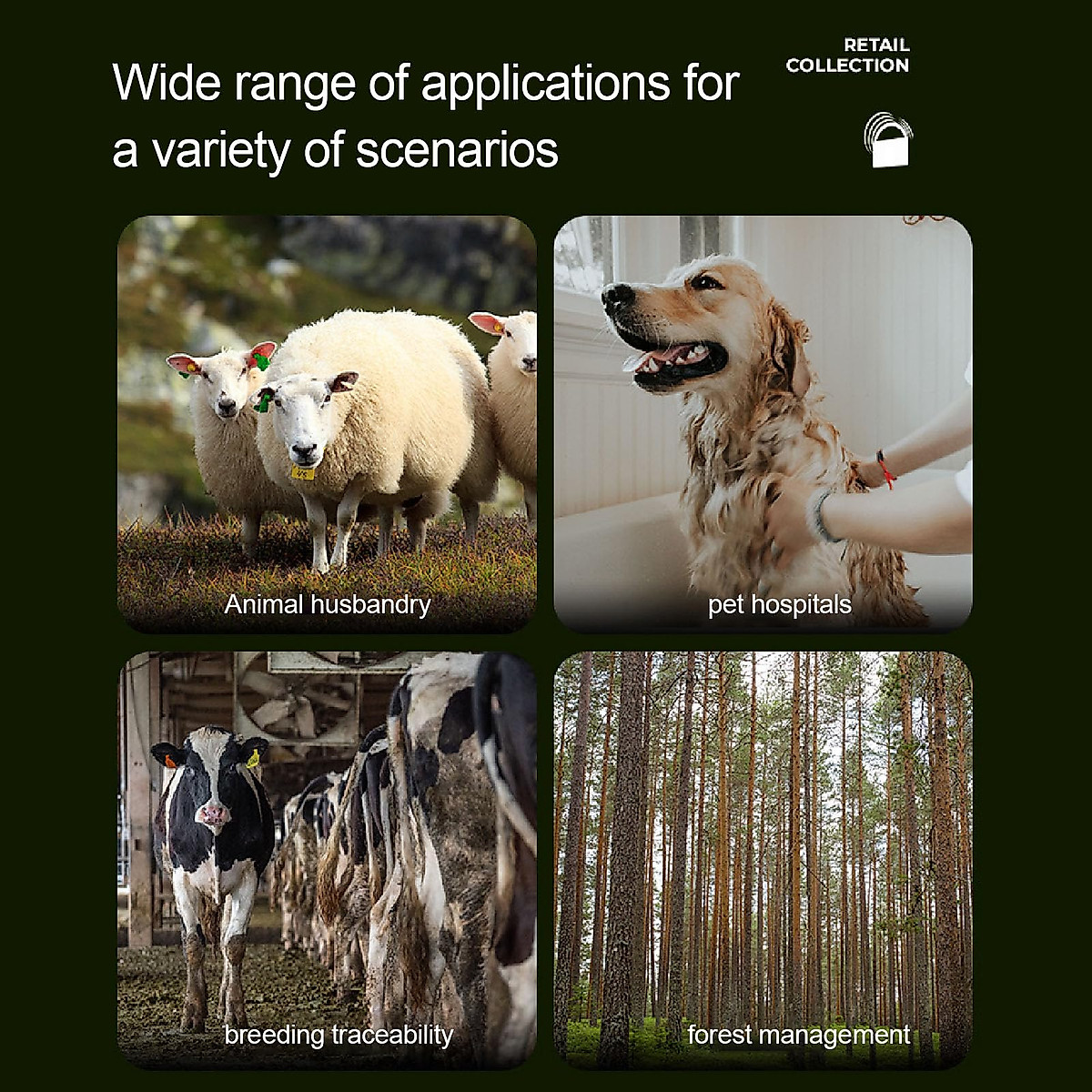 Pet Microchip Reader, Data Storage Portable Pet Chip Scanner Rechargeable Animal ID Tag Scanner with Stable Display 134.2K Dual Frequency Chip for Animal Pets Pigs Dogs Cats