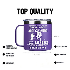 Edizzone Nana Gifts -14Oz Cup - Gifts for Nana from Granddaughter - Best Nana Birthday Gift – Birthday Gifts for Nana from Grandson - Mothers Day Gifts for Nana From Grandkids