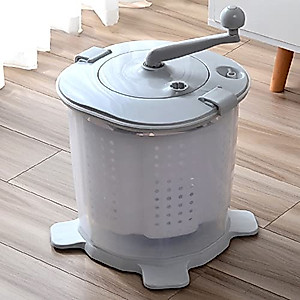 Yosoo Nordic Grey Portable Hand, Portable Washers Dryers Crank Washing Machine Manual Washing Machine Spin Dryer Home Apartments Dorms Camping Supplies