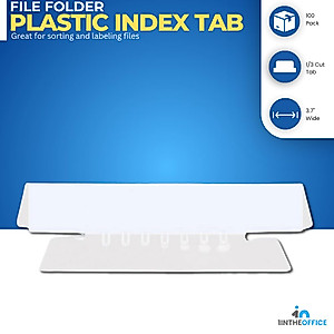 1InTheOffice Clear Hanging Folder Tabs, and Inserts 3-1/2" x 5/8", 100/Pack (3 1/2")