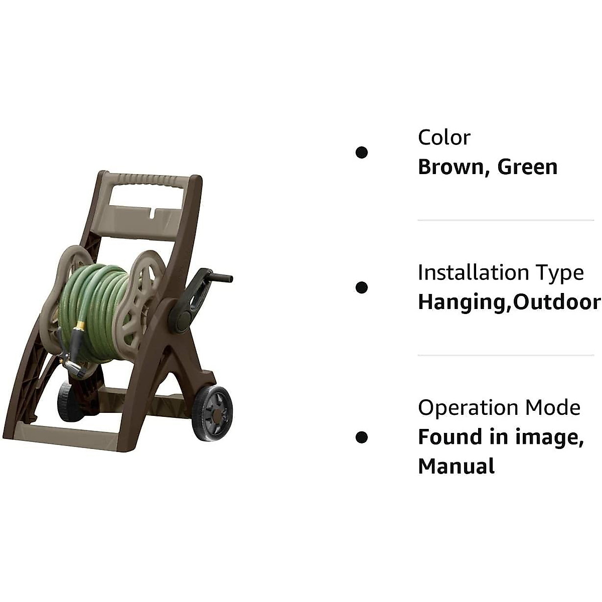 Hosemobile Hose Reel Cart, Portable Garden Hose Reel Cart with Large Easy to Grip Crank All-in-One for Garden, Lawn, and Patio, 175 ft. Mocha and Taupe