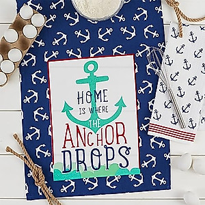 DII Anchor's Away Collection Kitchen, Dishtowel Set, 18x28, Printed, 2 Piece