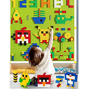 6 Pack Large Building Brick Baseboard in Green, 10 x 10 Inch Baseplates Compatible with DUPLO,MEGA, Baseplate for DIY Play Table or Wall