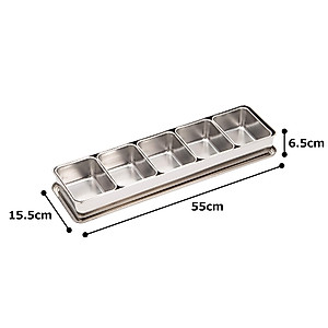 Endo Shoji AYK11005 Commercial Press Yakumi, 5 Pieces, Long, 18-8 Stainless Steel, Made in Japan