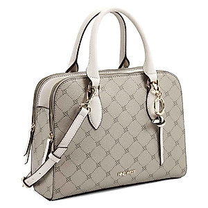 Nine West CYRA Satchel, Hazel Logo/Milk