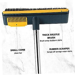 VILLFUL Floor Brush Grout Scrub Brush Shower Brush Tile Grout Brush Baseboard Cleaner Tool with Handle Deck Tiles Deck Flooring Bath Tub Scrubber Plastic Household Cleaning Ball