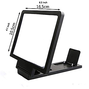 Anti-Radiation Phone Screen Magnifier Cellphone Projector HD 3D Movie Watching Holder, Make Your Mobile Phone Screen Turn into Pad Screen, Watch Video More Comfortable (Black)