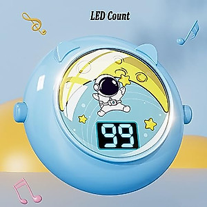 Kids Touch High Jump Voice Counter, Adjustable Height Training Device, LED Digital Display Count, Touch Counter Device for Kids Children (Color : Blue 2)