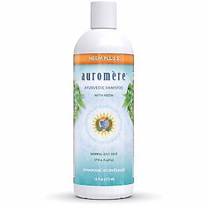 Auromere Ayurvedic Shampoo, Neem + 5 - Vegan, Cruelty Free, Non-GMO, Natural, Gluten Free, Sulfate Free, Paraben Free for Normal to Oily Hair (16 fl oz), 1 Pack