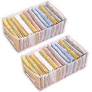 MJRASG 2 PCS Wardrobe Clothes Organizer for Folded Clothes 12 Grids Washable Wardrobe Clothes Storage Organizer for Closet and Drawers, white