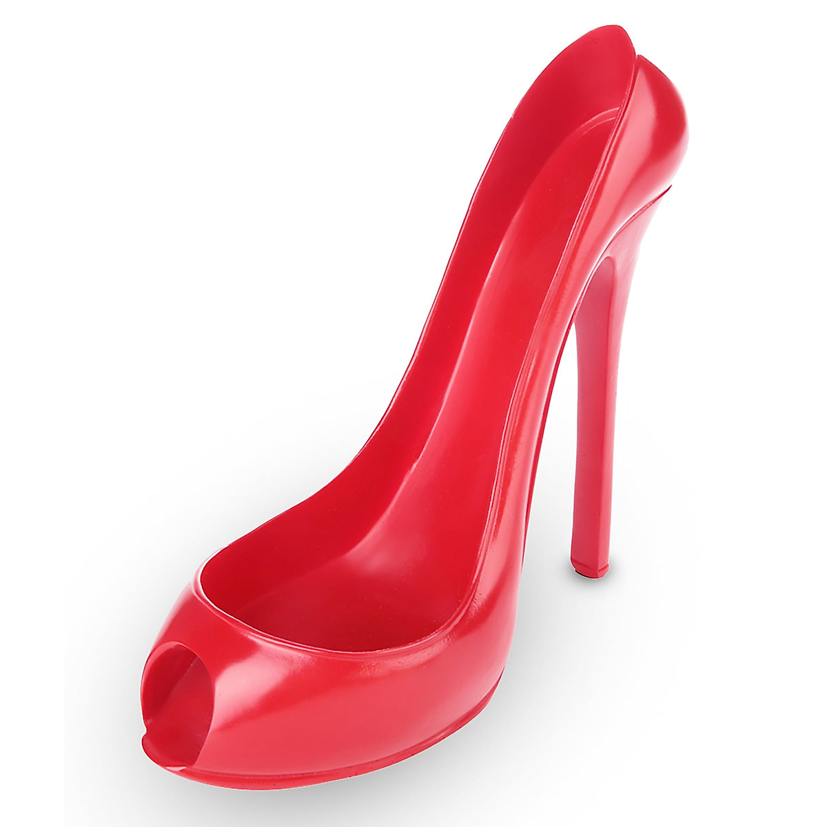 EBOXER Home High Heel Wine Bottle Holder 7.5 Inch Tall, Stylish Wine Bottle Holder Shoe High Heel Shaped for Bar Home and Decor, Red