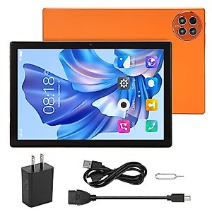 ICRPSTU Smart Tablet, Support 4GLTE 5GWiFi 10000mAh Portable Octa Core CPU 10in Tablet for Studying (Orange)