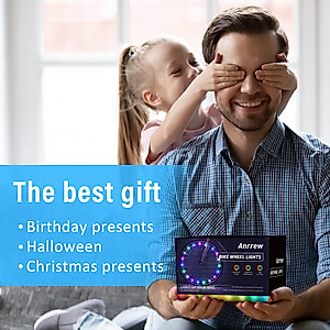 Anrrew 2-Tire Pack Bike Lights.LED Bike Wheel Lights with Batteries Included! Safety and Style Bicycle Light Decoration Accessories.Gift for Kids,Adults（Rainbow）