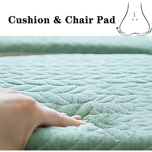 1/2/4 Pack Chair Pad with Ties,Kitchen Dining Chair Cushion Non Slip Seat Cushion with Removable Cover Office Chair Cushion Durable Soft Mat Pads (Green,4)