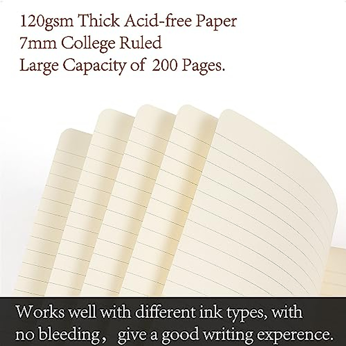 Pejovo A5 Lined Leather Journal Notebook With Pen, (Autumn Brown), 200 Pages, Medium 5.9×8.4 inches - 120 gsm Thick Paper, Sturdy Hardcover Journal for Men Women Writing, Daily Diary and Note Taking