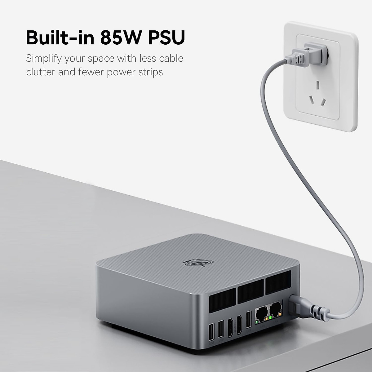 Beelink EQR Mini PC W-11 Pro Ryzen 7 7735HS 24GB DDR5 1TB NVMe M.2 SSD Dual HDMI Display 4K@60Hz Output, Wi-Fi 6, RJ45, Built in PSU Office Mini Computer