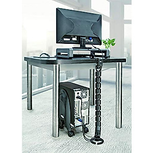 Desk Tray Add-on - CTA Desk Add-on Bundle with Keyboard Tray, Desk Organizer, Heavy-Duty Metal Keyboard, Mouse Tray, Organizer Tray Compartments, and Cable Routing Column (PC-DAB) - Black