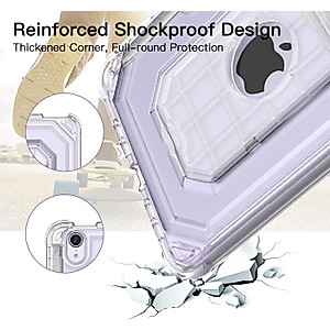 Cantis Clear Case for iPad Mini 6 8.3 inch 2021, [Built-in Screen Protector] & [Pencil Holder] Dual Layer Full-Body Shockproof Rugged Protective Case for iPad Mini 6th Generation, Clear