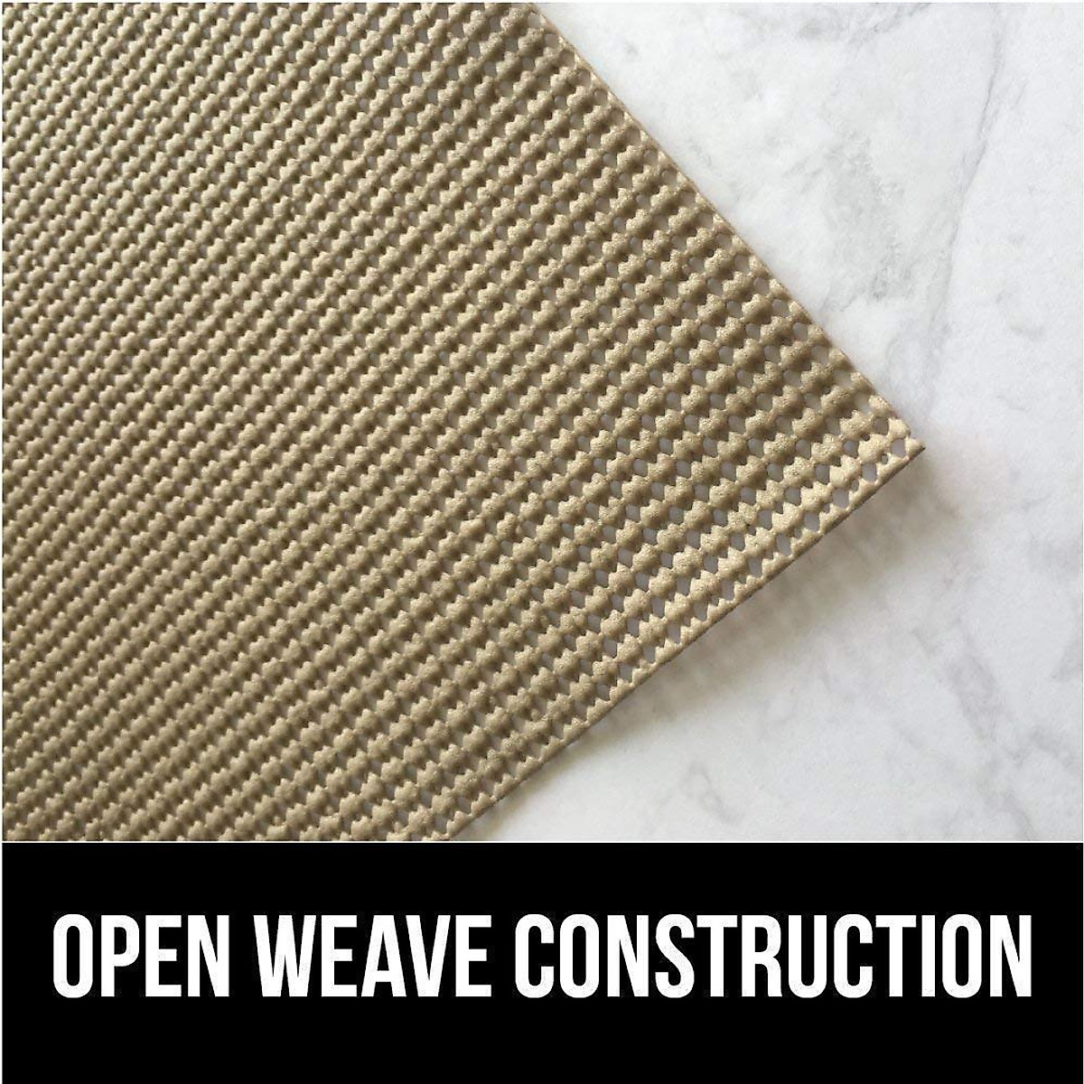 Gorilla Grip Drawer Liner and Under Sink Mat, Drawer Liner Size 12x20 in Beige, and Under Sink Mat Size 24x30 in Charcoal, 2 Item Bundle