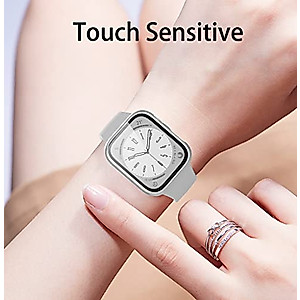 Cover for Apple Watch Series 8/Series 7 45mm, 4-Pack Screen Protector Case Replacement Protective Face Cover for iWatch Series 8/Series 7 45mm Women