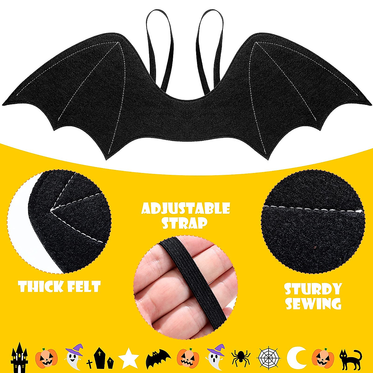 Luinabio Halloween Bat Costume Accessory Bat Ears Headband and Bat Eye Mask for Halloween Party, Cosplay, Costume Ball, Carnival