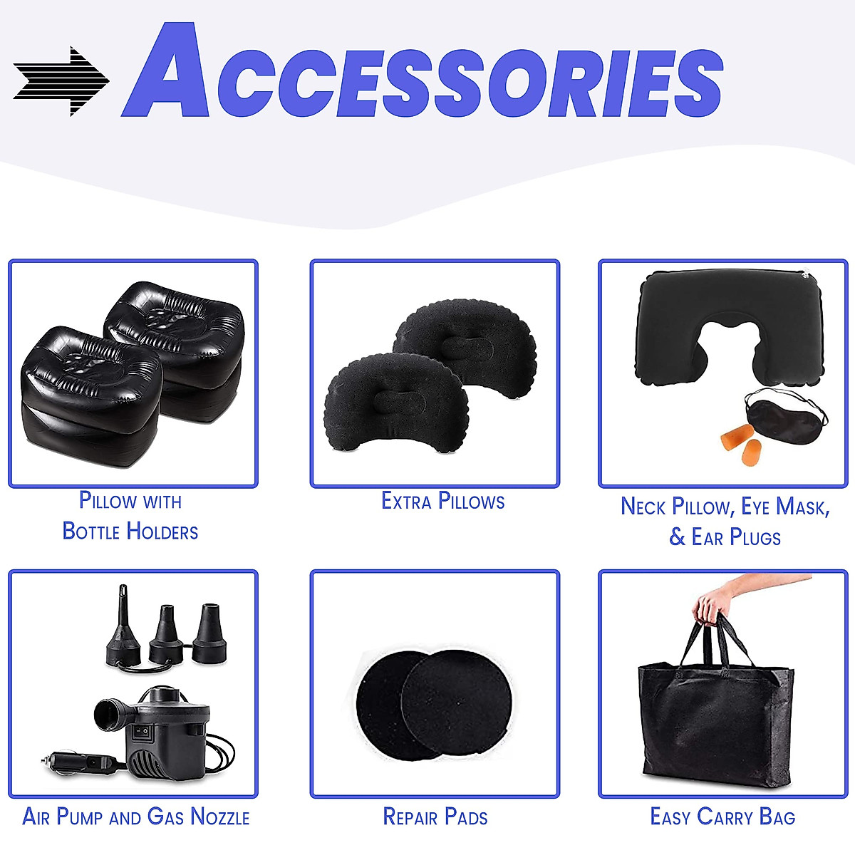 Car Air Mattress Truck Back Seat Bed – Zento Deals Camping Bed Inflatable Mattress – Portable Travel Bed with Pillows – Travel Camping Sleeping Outdoor Bed – Universal Car SUV Truck and RV…