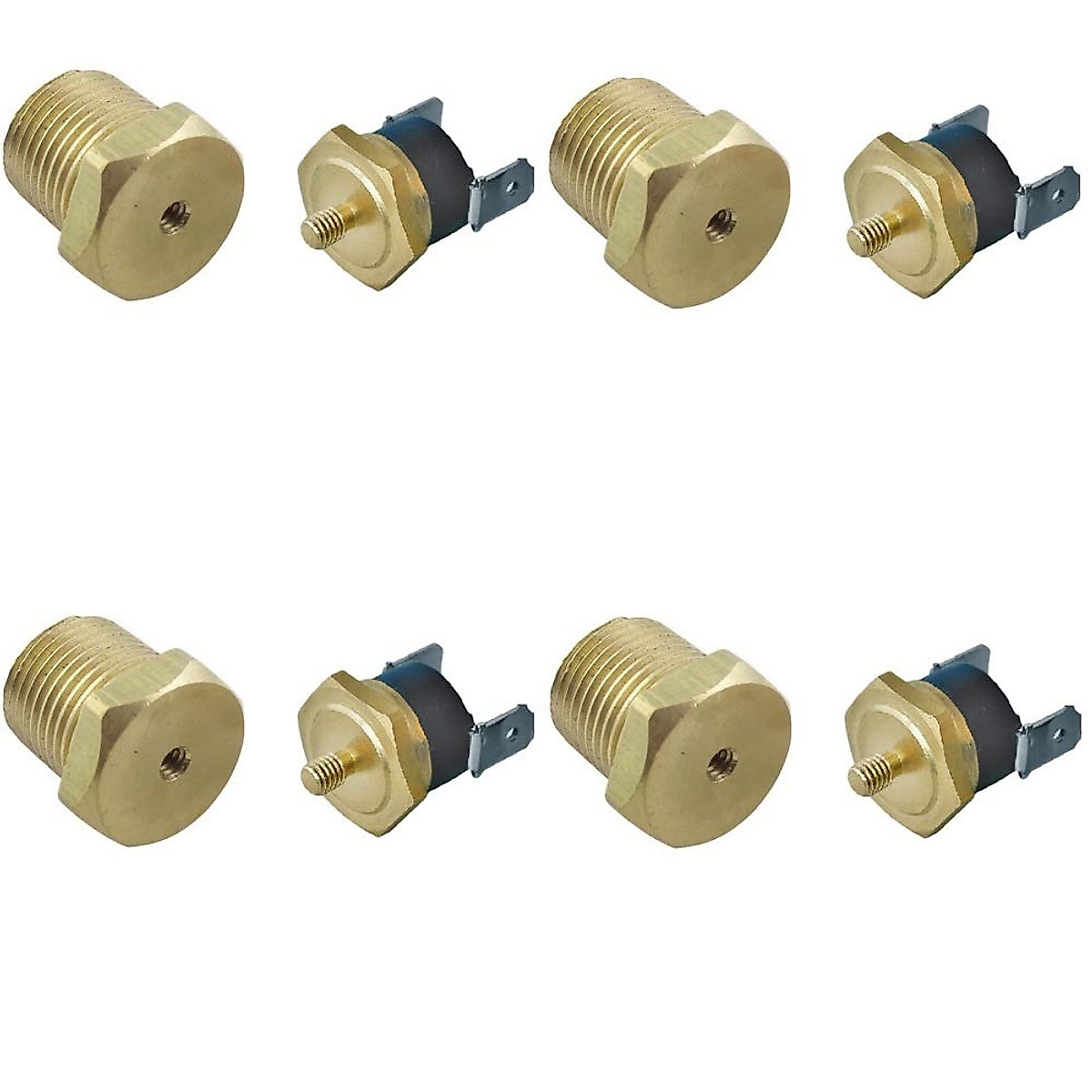 American Volt Electric Fan Thermostat Switch Temp Sending Unit NPT Thread Brass Thermo Probe 4-Pack (3/8" NPT, 190'F On - 175'F Off)
