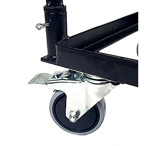 Deluxe Flat Stack Folding Chair Cart - Convertible Dolly Design Holds Flat Stacking Plastic, Wood and Resin Chairs - Features Fixed and Locking Casters for Safe Transport, HD Steel