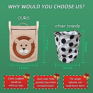 Toy Storage Basket with Play Mat, Portable Cartoon Children Toy Organizer Chest Storage bag with Anti Dust Lid for Small Bricks & Blocks, Quick Cleanup Container for Kids, Nursery, Playroom, Outdoor