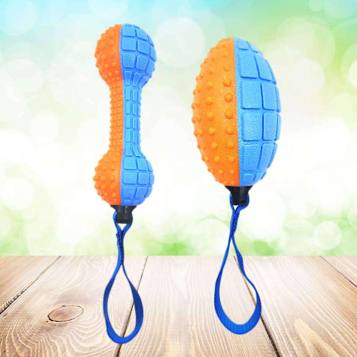 POPETPOP 2 Pack Dog Pet Chewing Toys Squeaky Sound Pet Supplies Oval and Design for Play and Boredom Relief