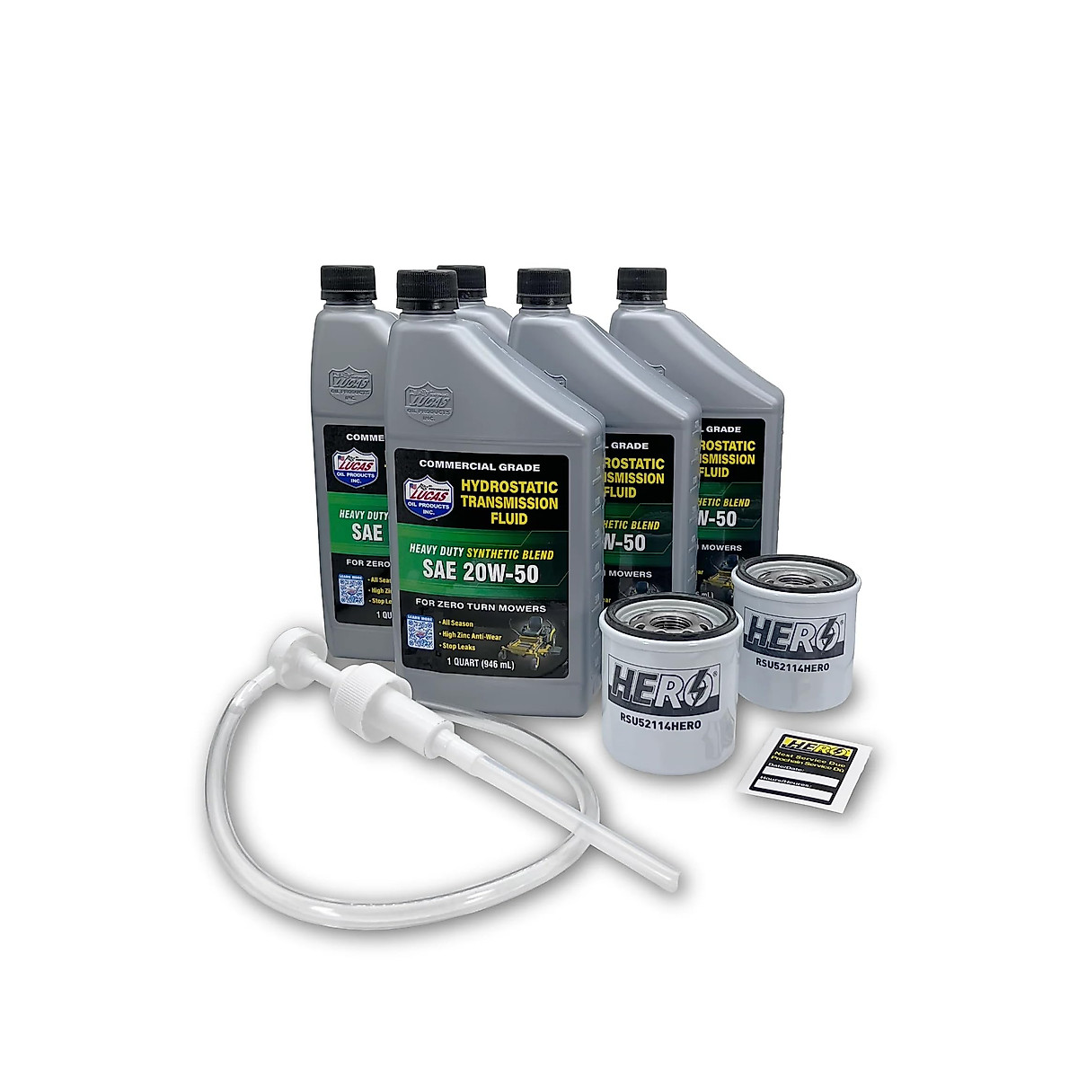 HERO Hydrostatic Transmission Maintenance Kit Fits HydroGear ZT2800 ZT3100 ZT3200 ZT3400 ZT3600 ZT3800 Replaces HydroGear 52114 SAE 20W-50