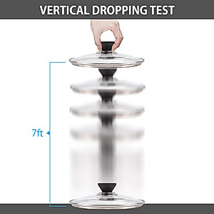 9 inch Tempered Glass Lid for Instant Pot - 6 Quart, Universal Pan or Pot Cover W/Spoon Holder