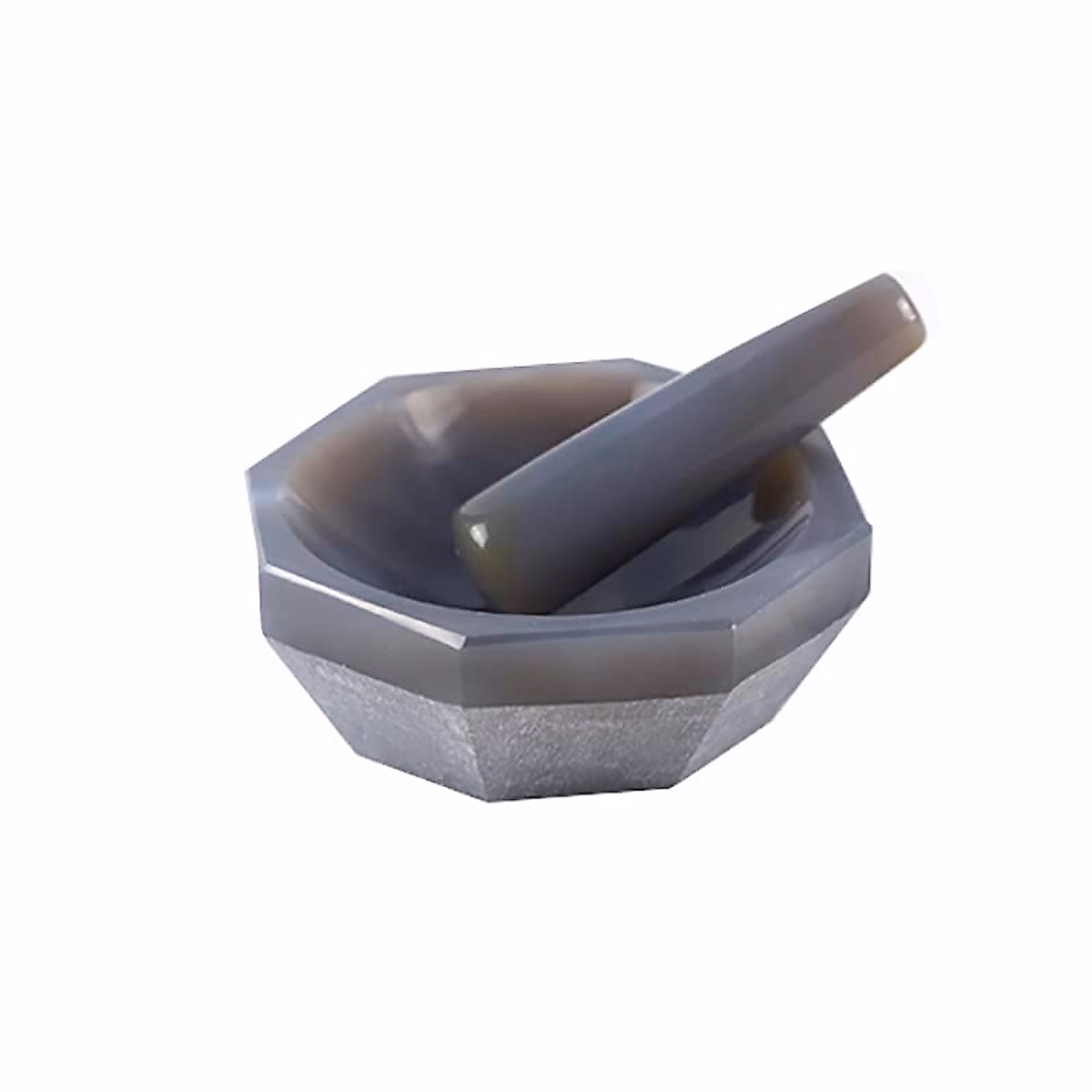 LAB4US Agate Mortar and Pestles Set ID 80mm Natural Agate Grinder for Lab Grinding Polished Brazilian Agate Internal Diameter 80mm, External Diameter 100mm; Depth 24mm; Hardness 7-7.2(80mm)
