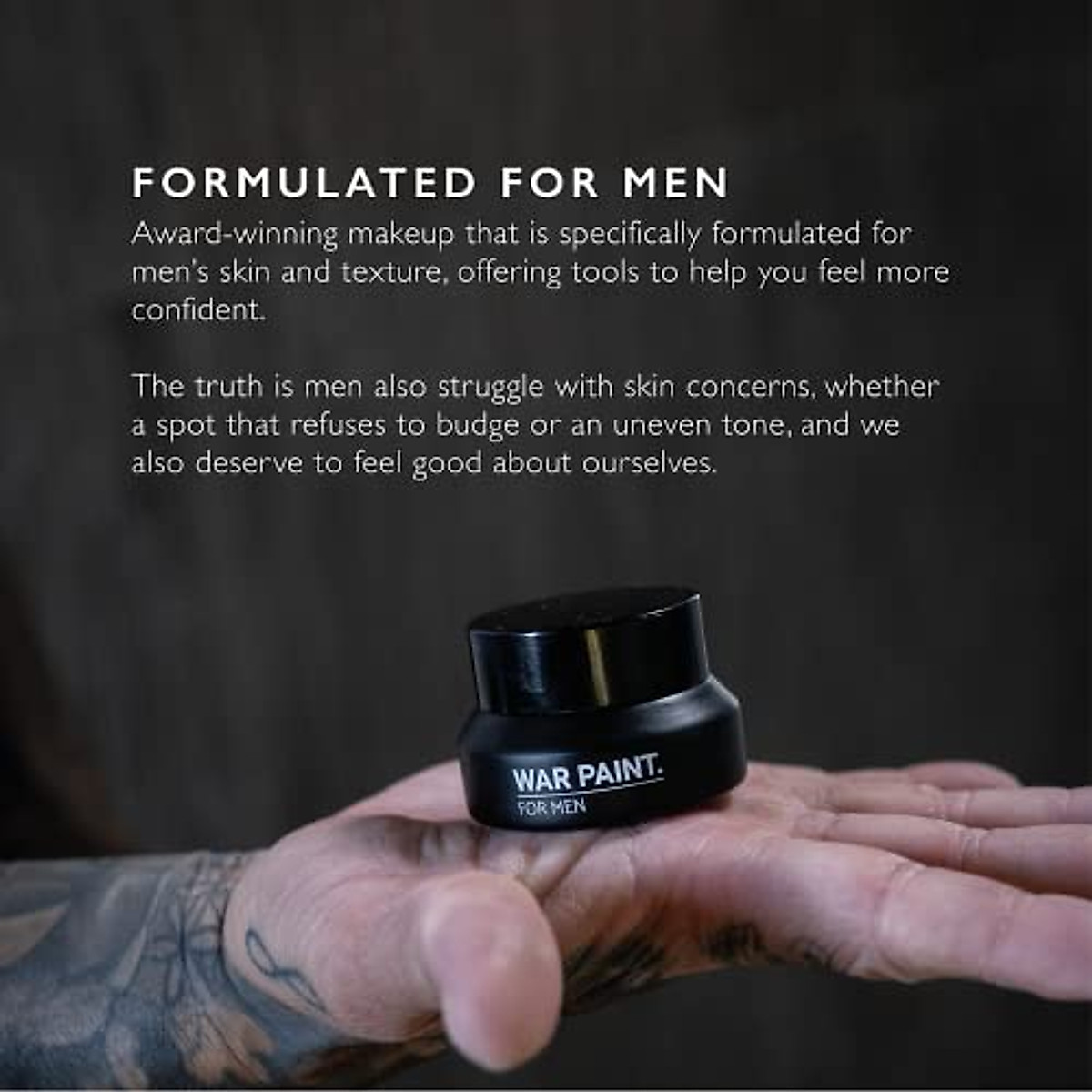 War Paint For Men Cream Concealer - Infused With Tea Tree Oil for Healthy Looking Skin - Vegan Friendly & Cruelty-Free - Blendable - Natural Looking Makeup For Men - Fair Shade - 5g