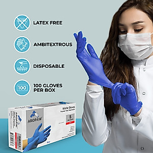 AroPaw Nitrile Gloves Case, Disposable Gloves 4 MIL, Comfortable, Powder Free, Latex Free |10 Boxes | 1000 Gloves (Large)