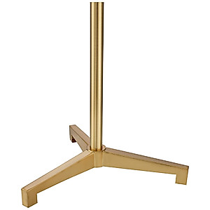 Possini Euro Design Encino Modern Glam Luxe Floor Lamp Standing 60" Tall Antique Brass Gold Metal Tripod Base Off-White Fabric Drum Shade Decor for Living Room Reading House Family Bedroom Home