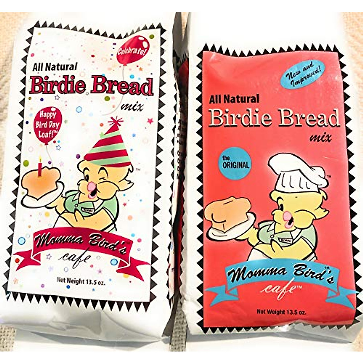 V&P Momma's Bird Bread Mix for Bird Food or Bird Treat - Bundle of One Original and One Happy Bird Day Bags