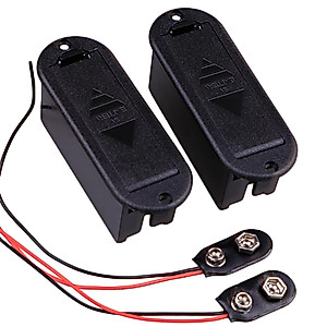 9V Battery Box Case Holder for Active Guitar Bass Pickup (Pack of 2)