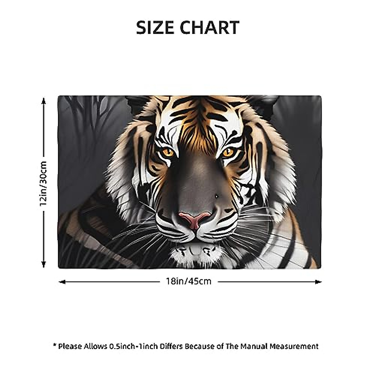 Tiger at Rest Double Linen Placemats 30 X 45 Cm - Set of 4 Heat-Resistant Foldable Placemats for Home, Restaurants and Hotels