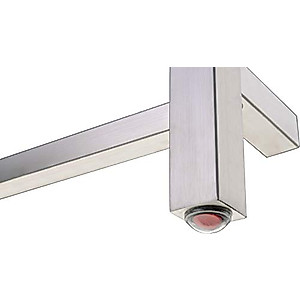 ANZZI Bell 8-Bar Wall Mounted Towel Warmer in Brushed Nickel | Energy Efficient 80W Electric Plug in Heated Towel Rack for Bathroom | Steel Towel Heater Rail On/Off Switch Drying Rack | TW-AZ026BN