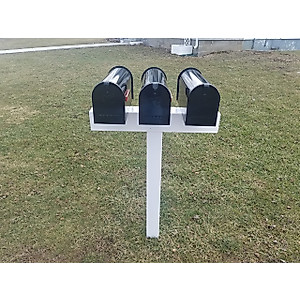 Handy Post for 3 S,M Mailboxes, 42-in x 31-in, White, Vinyl Sleeve