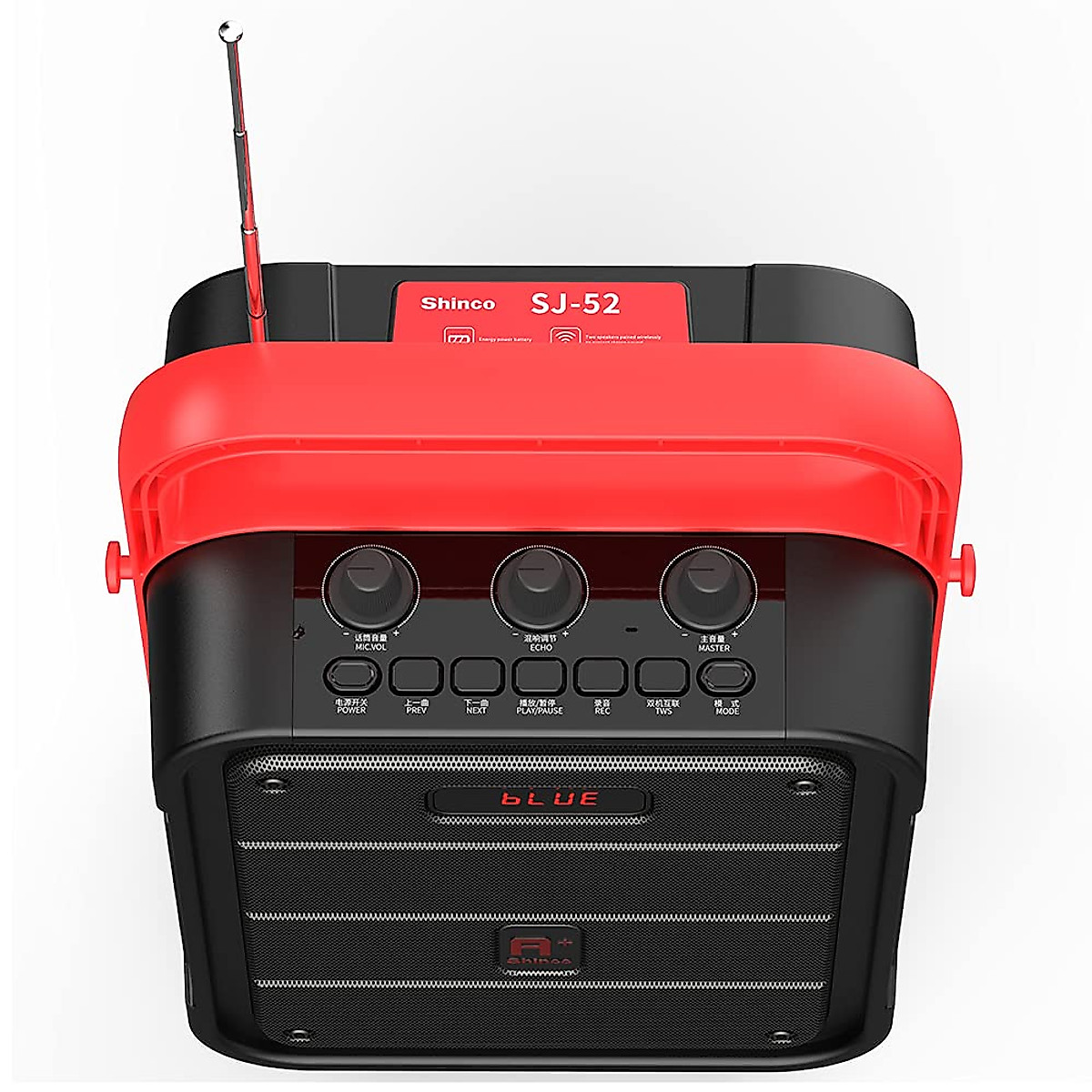 Shinco Bluetooth PA System with Wireless Microphone, FM Radio and Remote Control, Great for Home, Party, Travel, Church