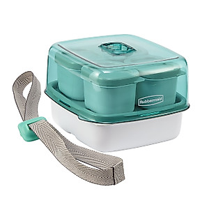Rubbermaid Fasten + Go Sandwich Kit, Sea Foam Green, 4-Piece Set